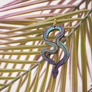 Ombré Two-headed Snake Earrings, Snake Jewelry, Handmade Jewelry, Freak ...