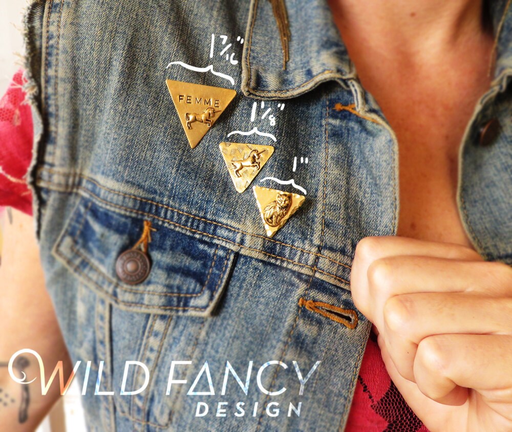 Electric Dandy Hand Pin hand-stamped Brass - Etsy