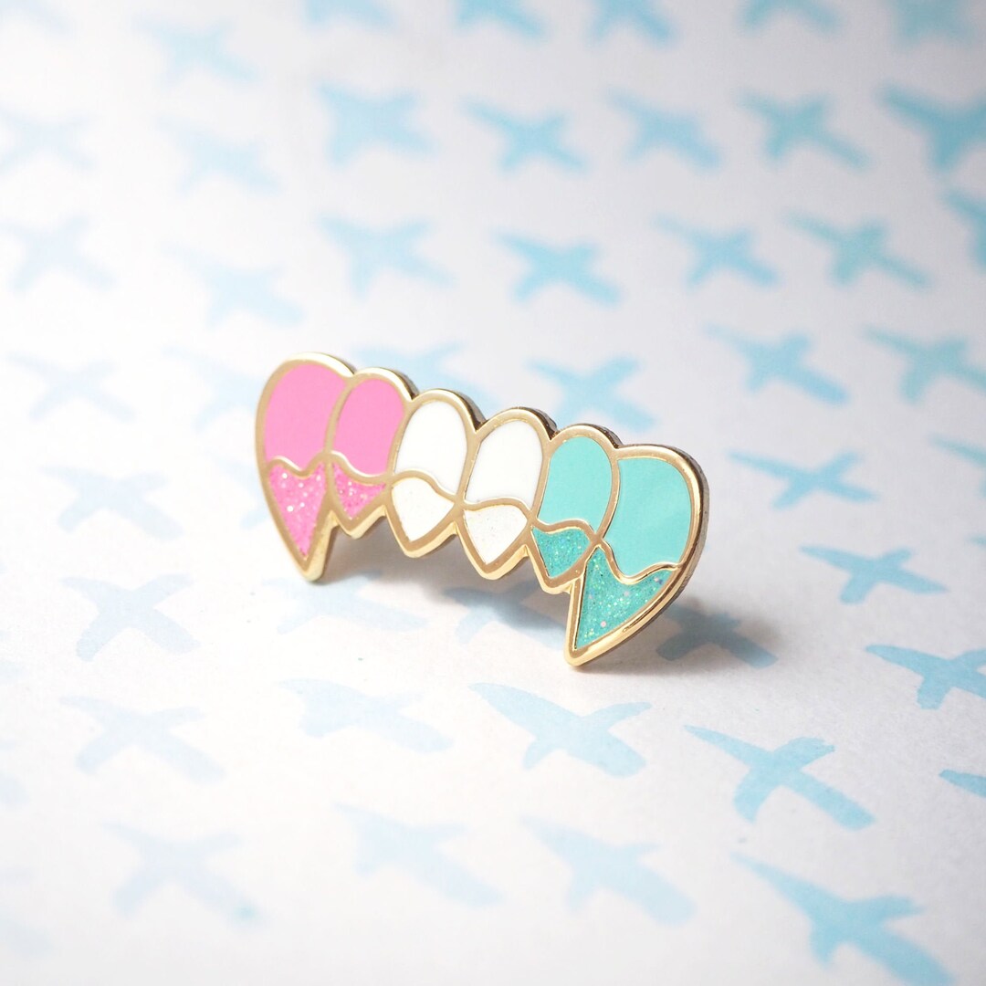 Trans Pride Fang Enamel Pin, Subtle Pride Jewelry, Cute Pride Merch - Etsy