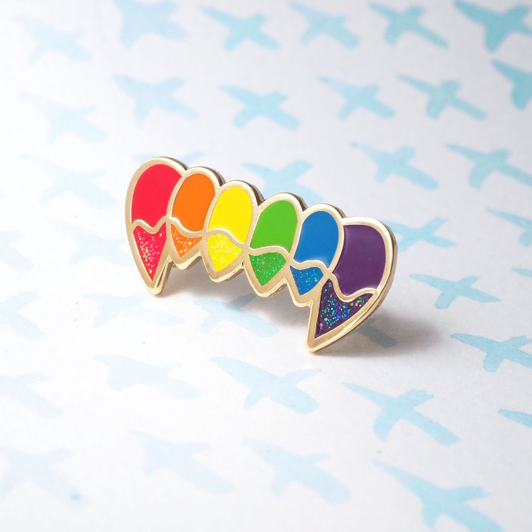 Pride Fang Enamel Pin, LGBTQ Rainbow Flag, Queer Vampire - Etsy
