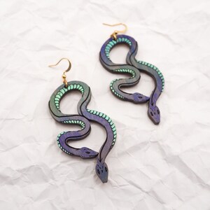 Ombré Two-headed Snake Earrings, Snake Jewelry, Handmade Jewelry, Freak ...