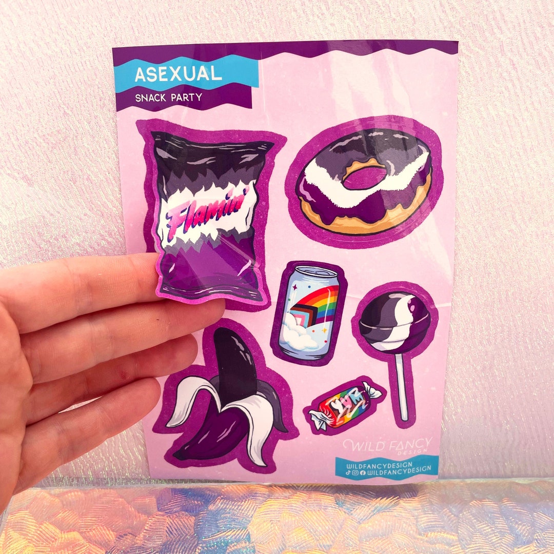 Asexual Snacks Sticker Sheet | Lesbian, Gay, Pansexual, Queer, Trans ...