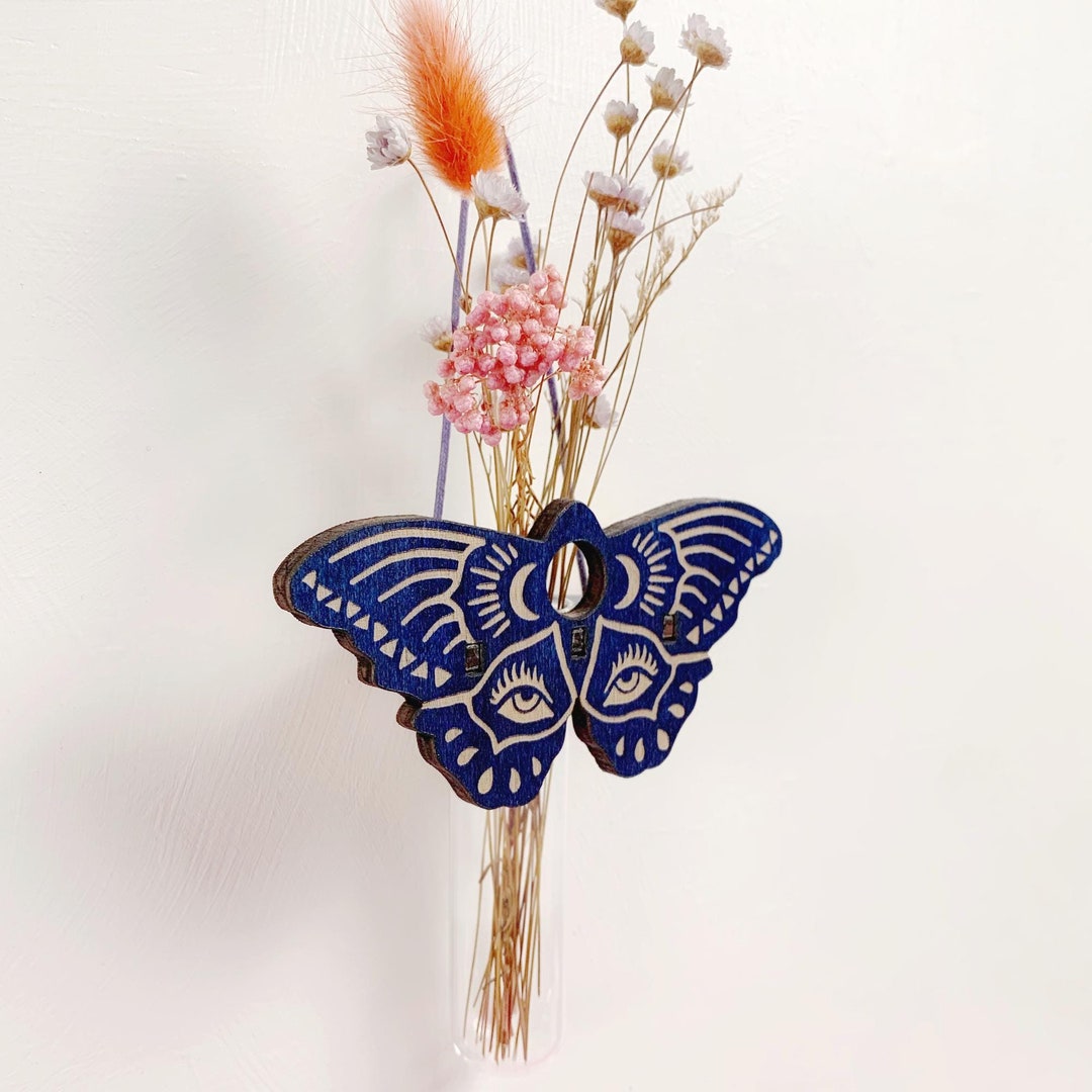 Magic Moth Bud Vase, Plant Propagation Station, Wall Vase, Botanical ...