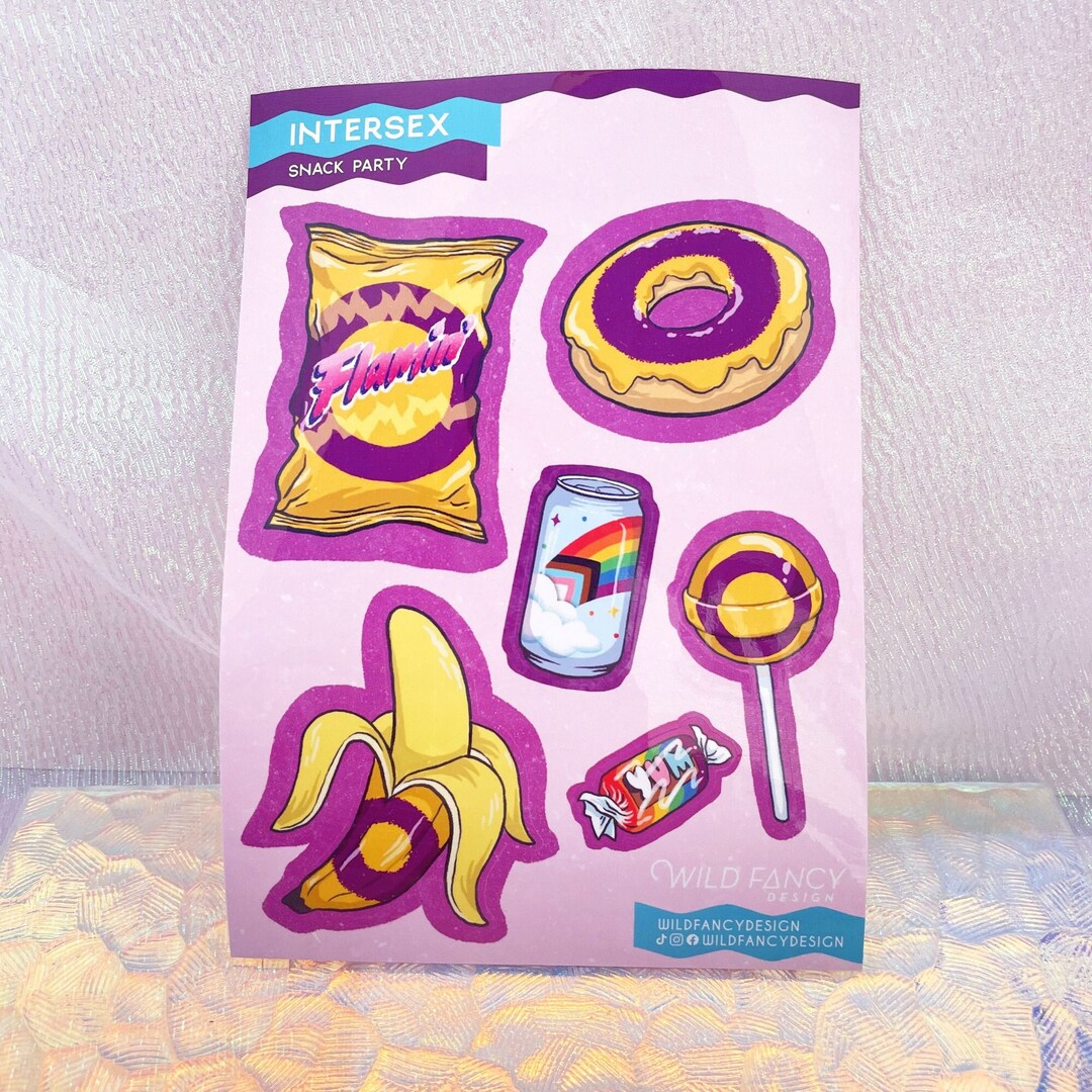Intersex Snacks Sticker Sheet | Lesbian, Gay, Pansexual, Queer, Trans ...