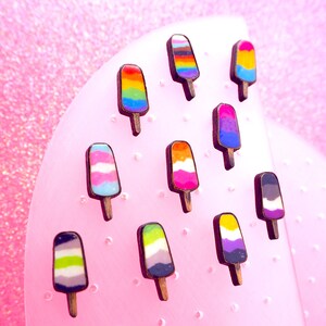 Pride Flag Popsicle Stud Earring, Trans Bisexual Lesbian Nonbinary ...