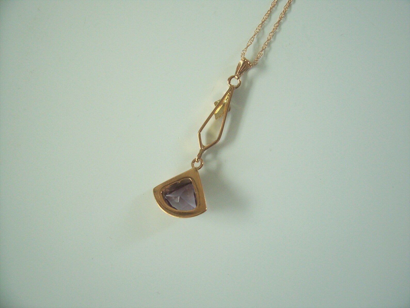 Vintage Natural Fancy Cut Amethyst Pendant in Yellow Gold - Etsy