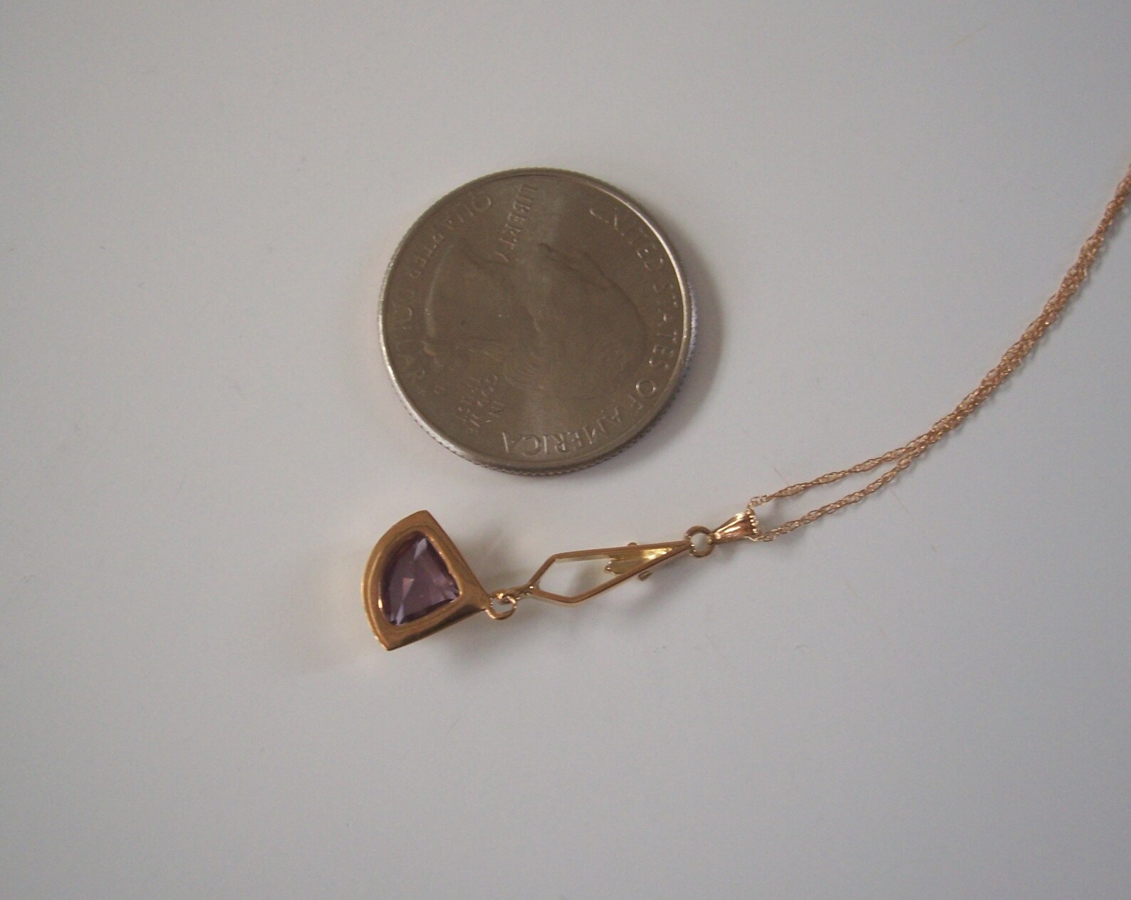 Vintage Natural Fancy Cut Amethyst Pendant in Yellow Gold - Etsy