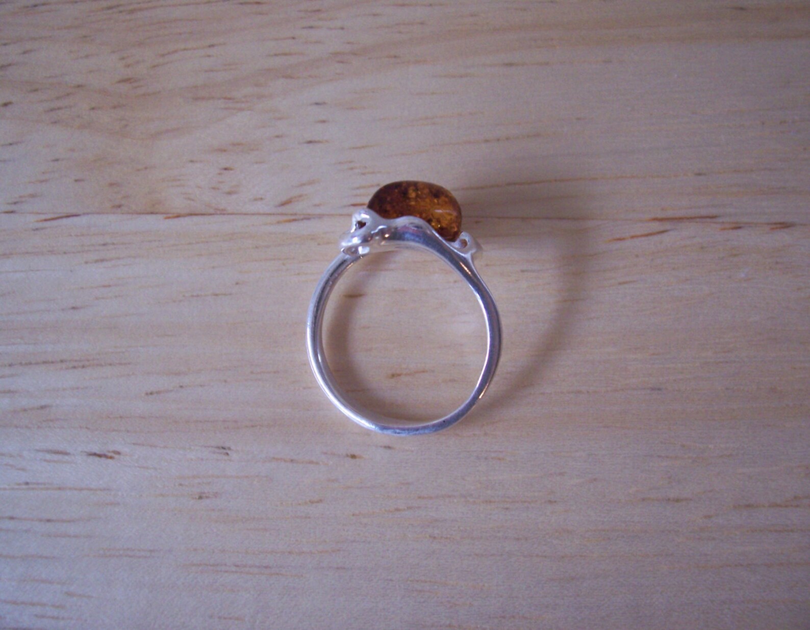 Vintage Natural Amber Pear Shape Stone Ring Set in Sterling - Etsy