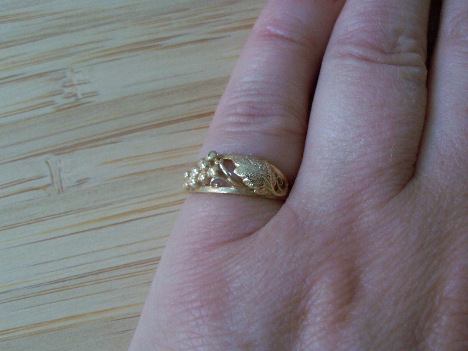 Gorgeous Grapes and Leaves Ring In Yellow Gold | Etsy