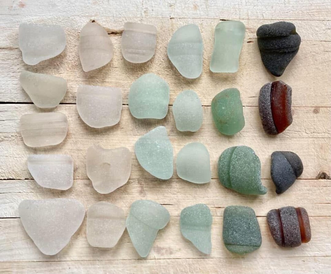 Frosted Sea Glass Bottle Neck Lip Pieces From Scotland - White Seafoam ...