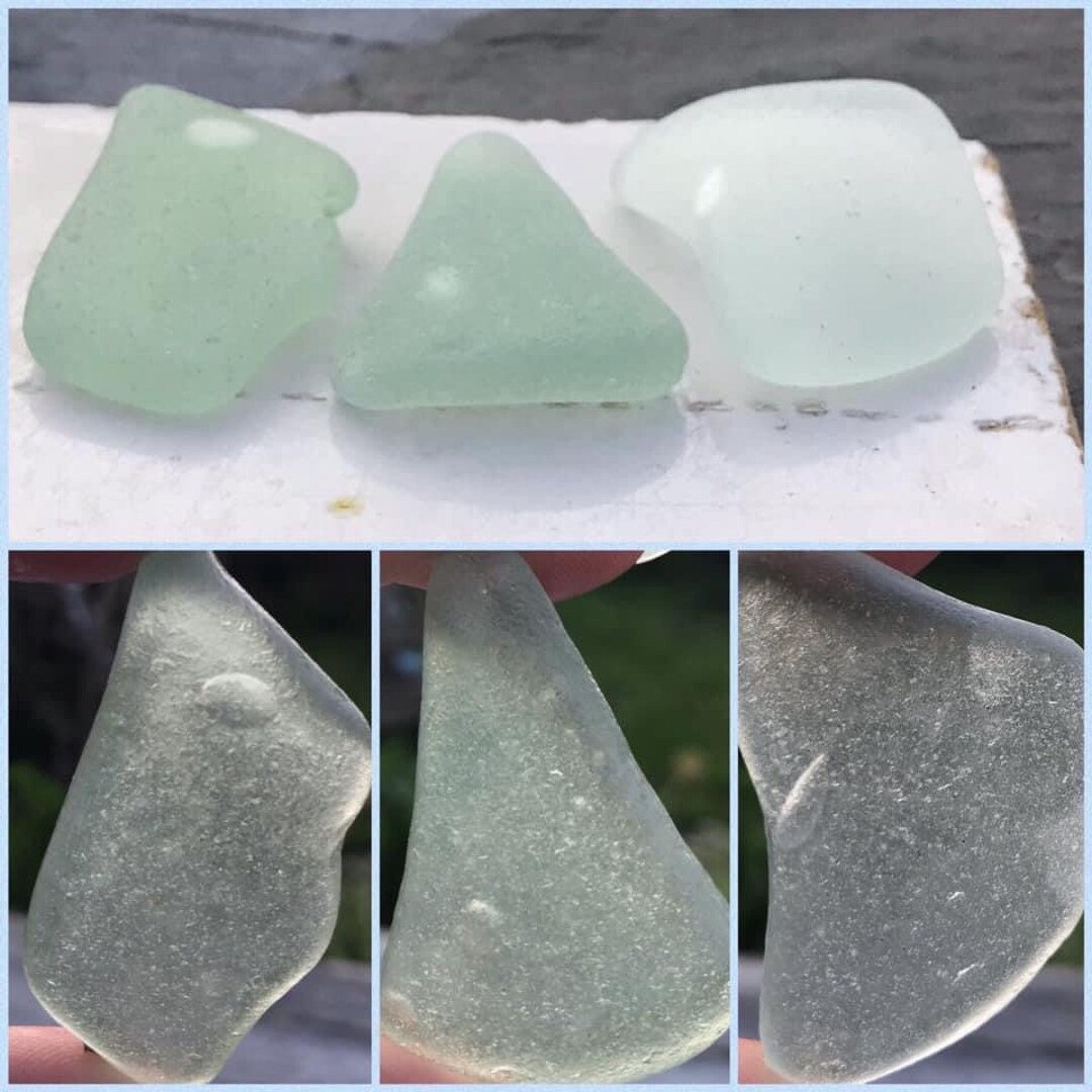 3 Nicely Frosted Loose Sea Glass Pieces From Scotland - Seafoam Green ...