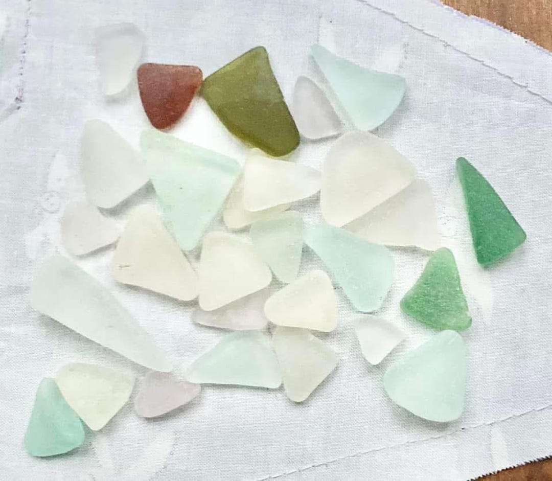 Loose Pastel Triangle Sea Glass Pieces From Scotland - White, Seafoam ...