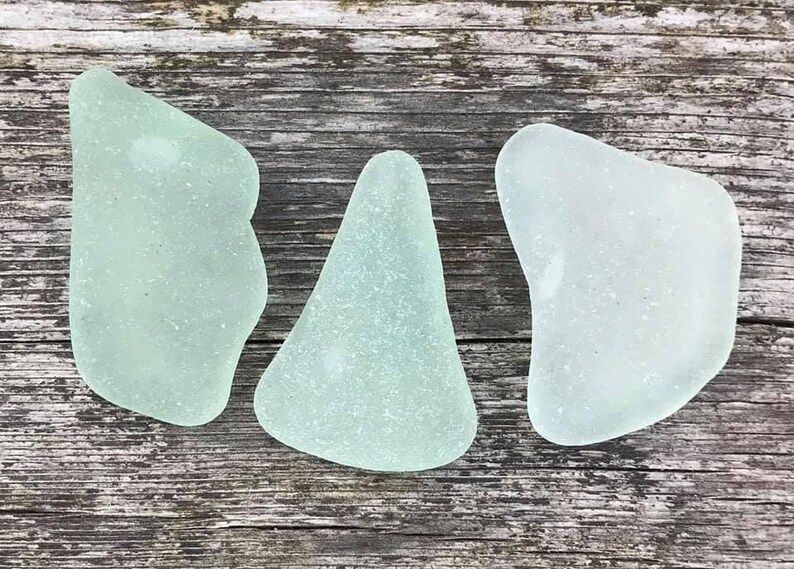 3 Nicely Frosted Loose Sea Glass Pieces From Scotland - Seafoam Green ...