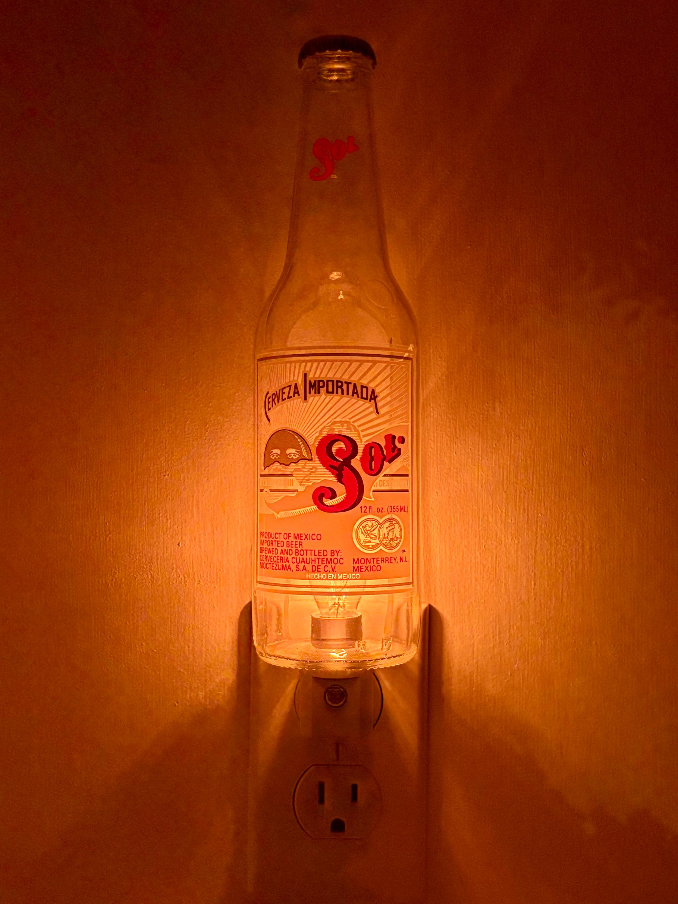 Sol 12oz. Glass Bottle Night Light - Etsy