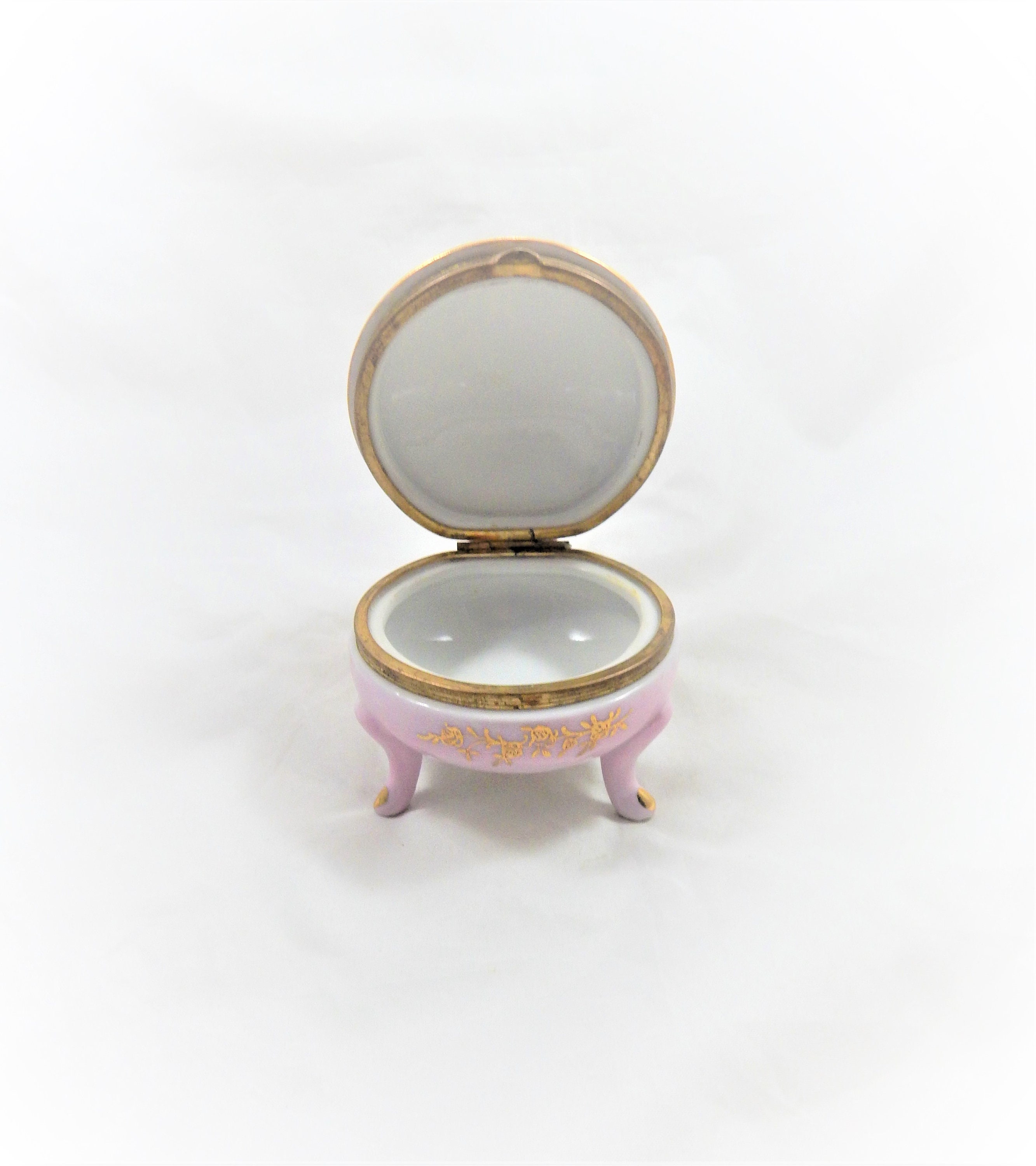 Norleans Pink Trinket Box Hinged Gold Trim Decor Bedroom | Etsy