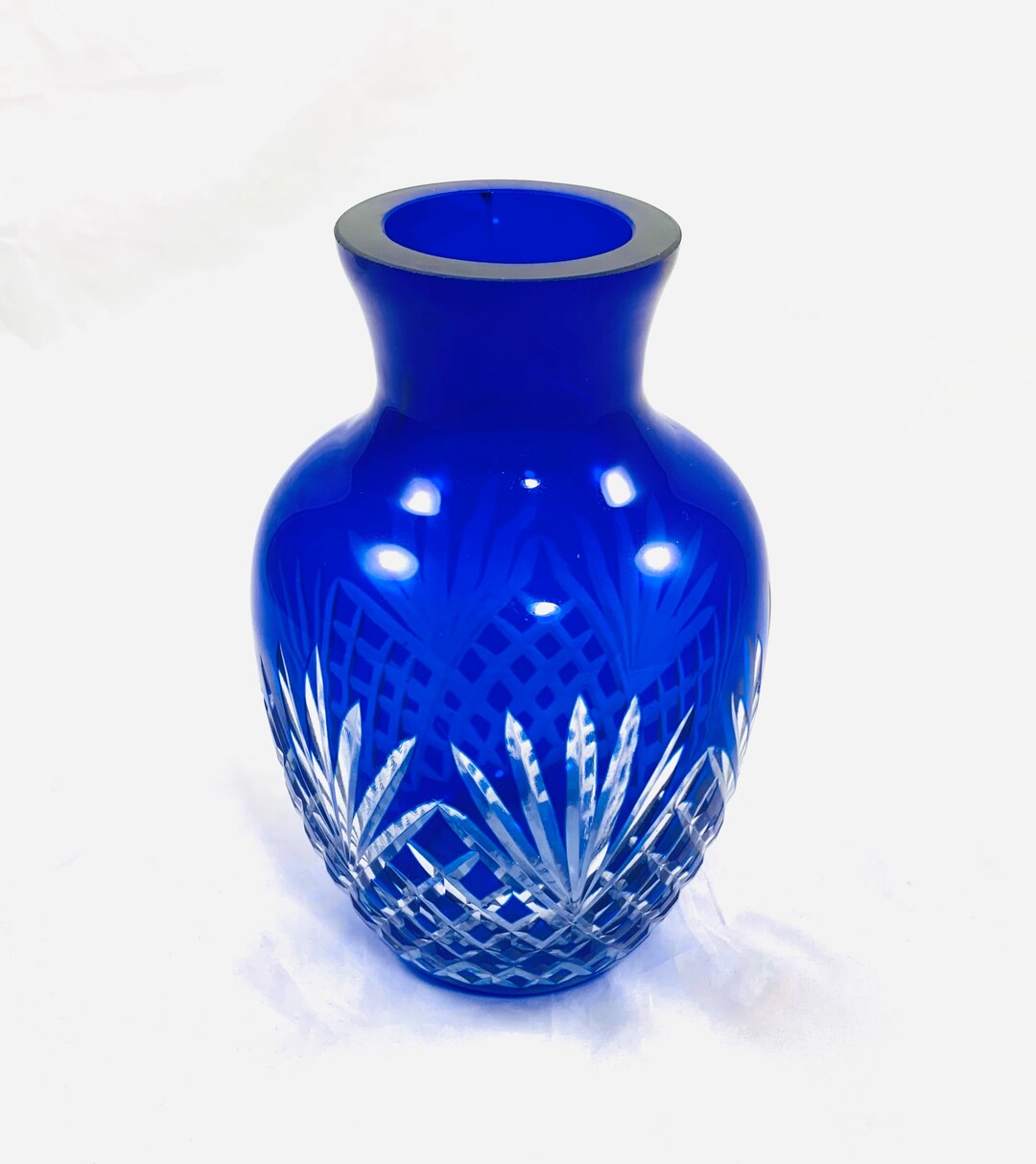 Godinger Crystal Legends Vintage Blue Glass Vase - Etsy