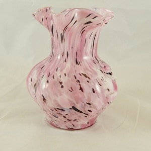 Antique Vintage Spatter Art Glass Vase With Ruffled Edge - Etsy