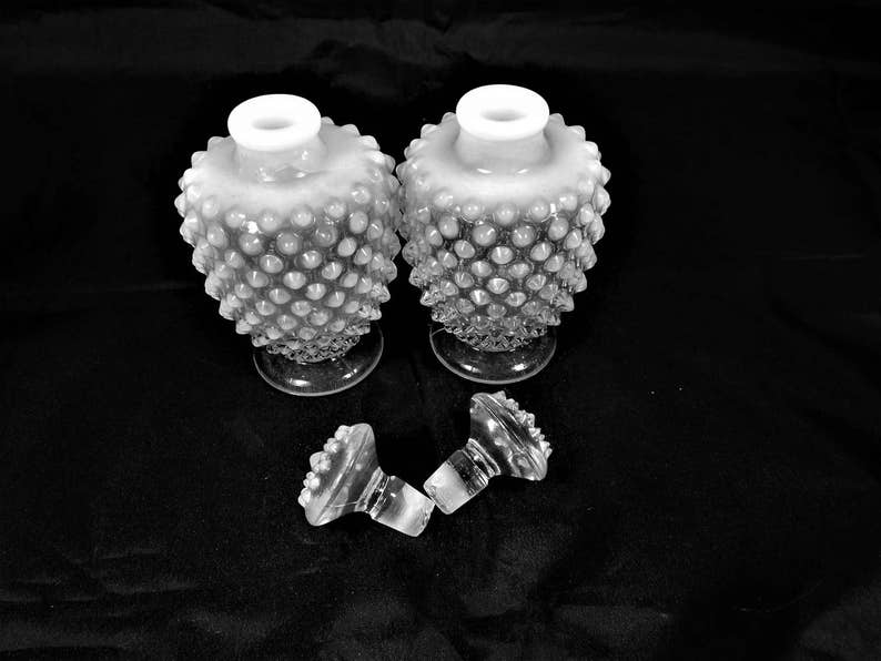 Fenton Glass 40s French White Opalescent Hobnail Mint | Etsy