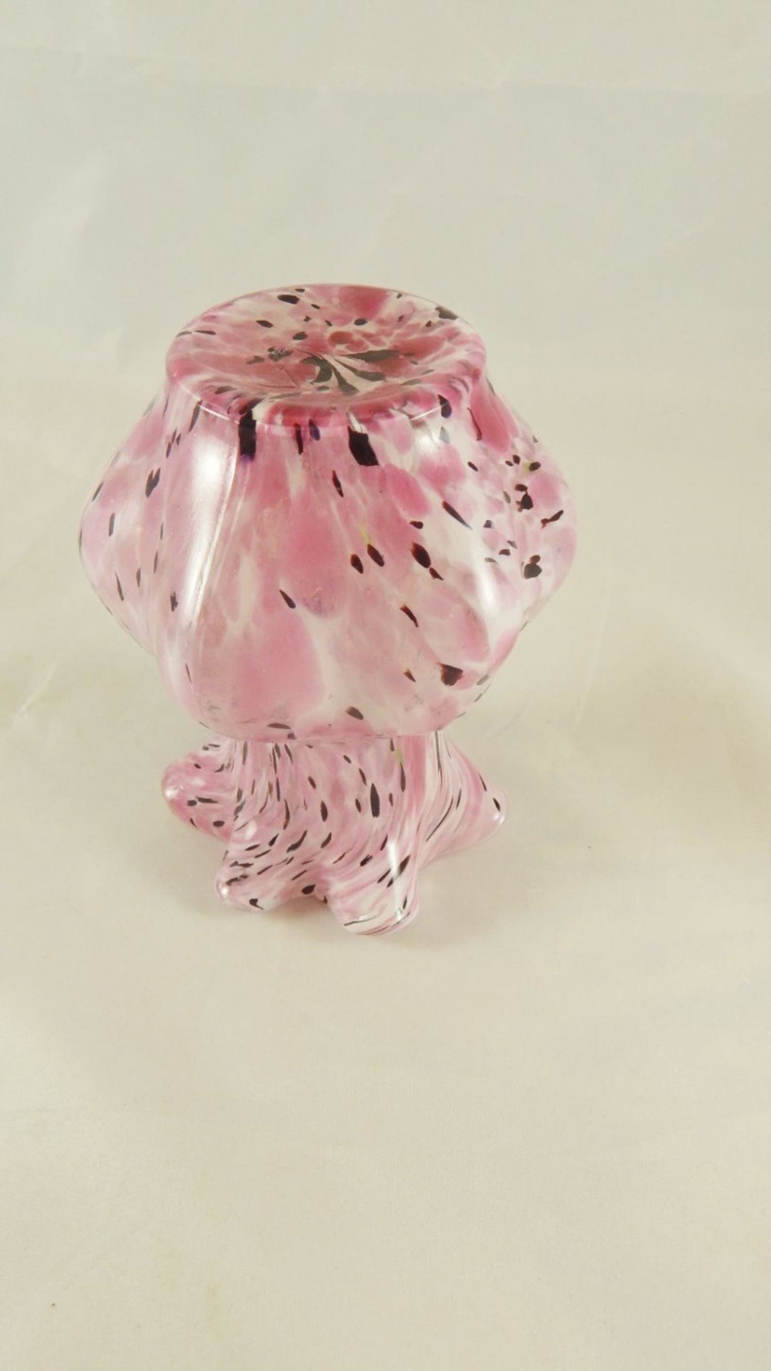Antique Vintage Spatter Art Glass Vase With Ruffled Edge - Etsy