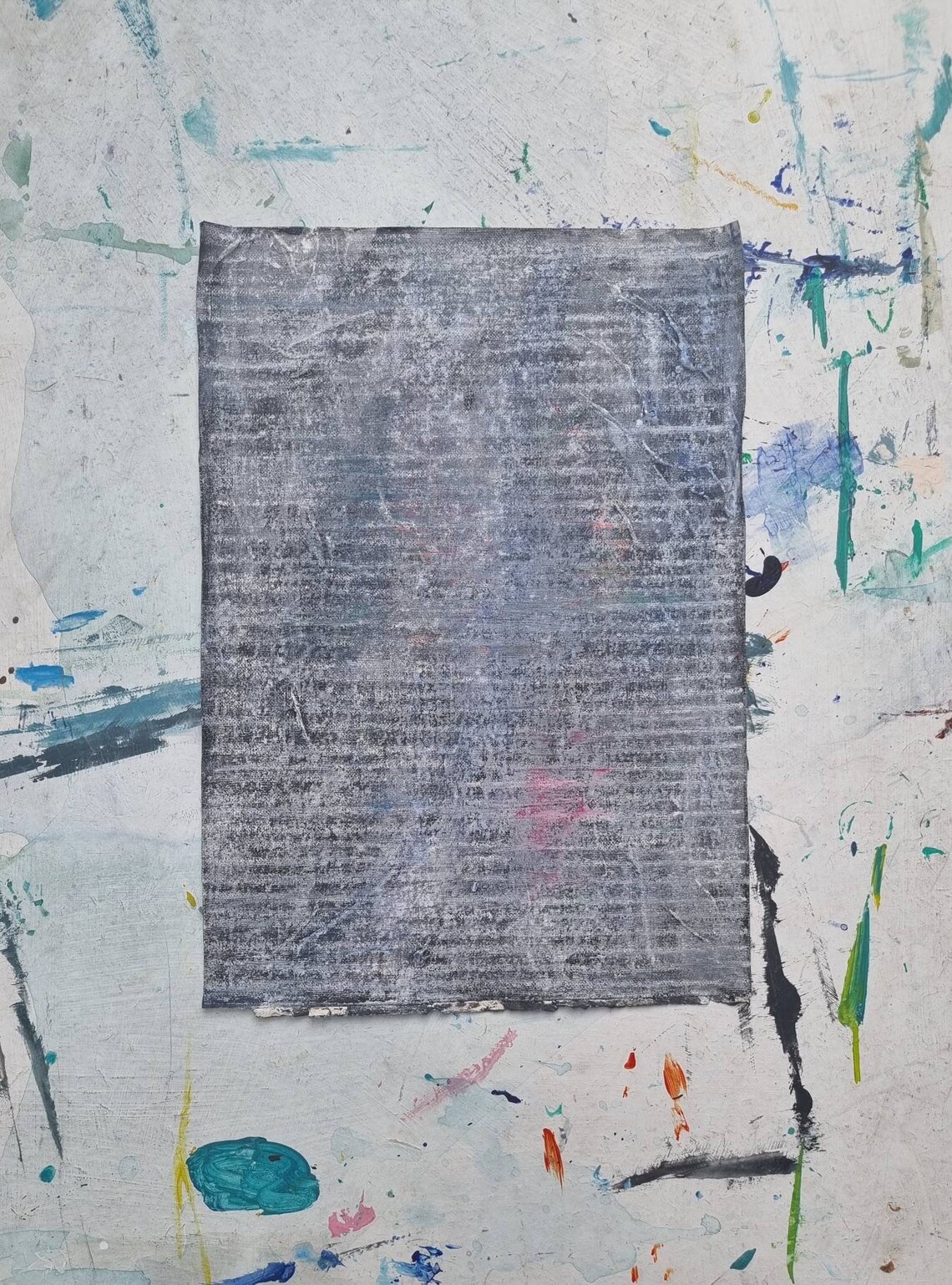 Original Abstract Grey Painting on A3 Canvas Paper, Minimalist Gray ...