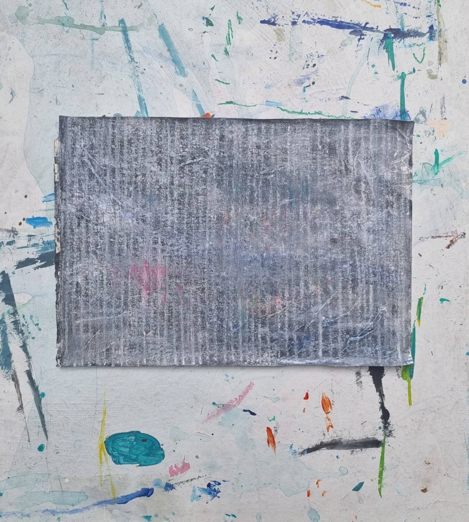 Original Abstract Grey Painting on A3 Canvas Paper, Minimalist Gray ...