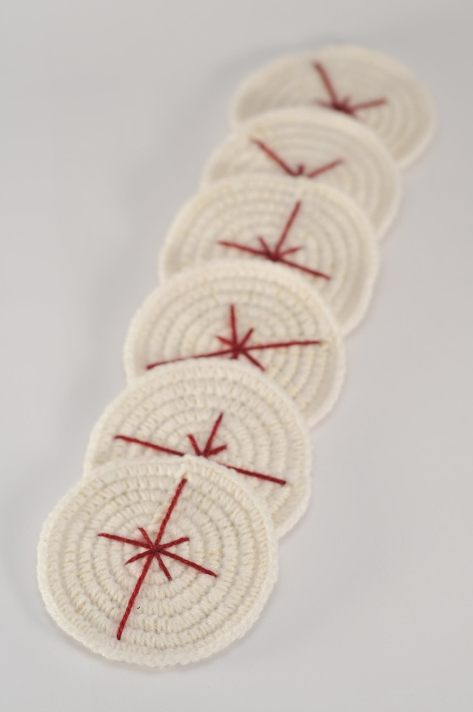 Christmas Set of 6 Crocheted Jute String Coasters Handmade. - Etsy