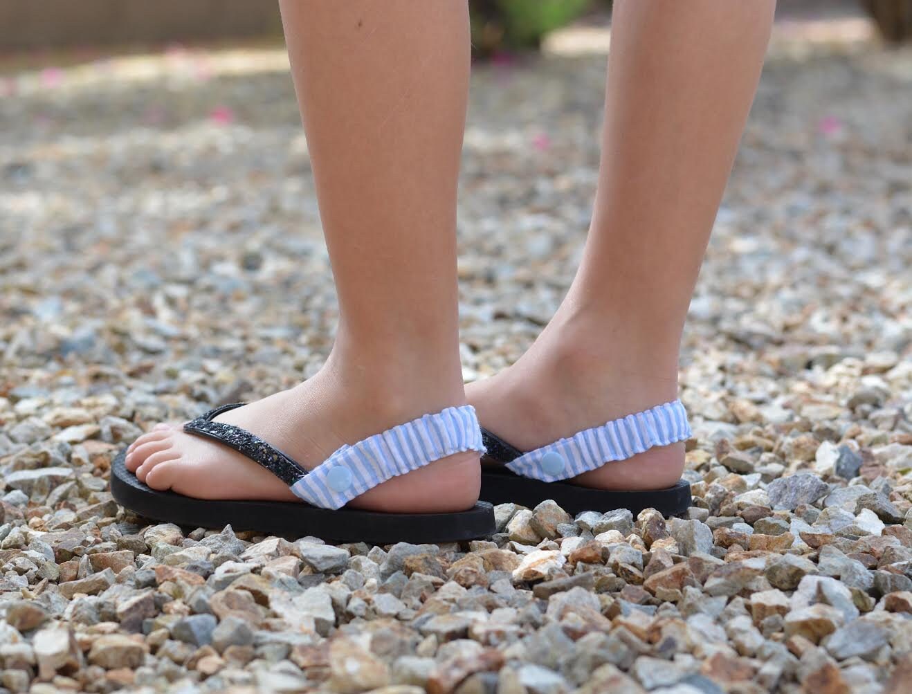Removable Blue&white Flip Flop Back Straps - Great Shoe Accessory for ...