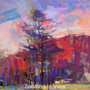 Original Expressionism Pastel on Paper simplify, Simplify Blue Ridge ...