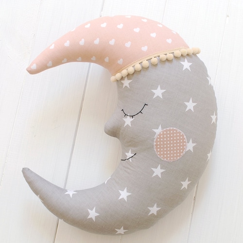 Moon Pillow Moon Cushion Crescent Moon Pillow Star Nursery | Etsy