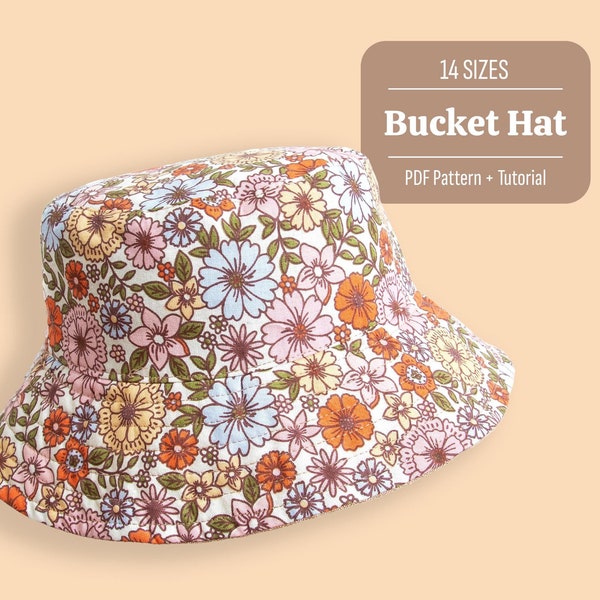 SEWING Pattern Bucket Hat PDF Summer Hat Sewing Pattern 4 Sizes Easy ...