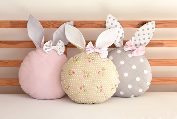 Bunny Pillow Round Pillow for Kids Bunny Nursery Decor Pillow - Etsy