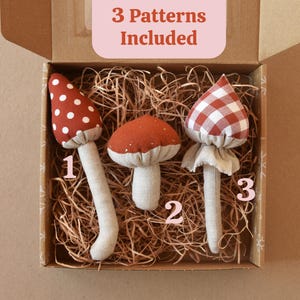Mushroom Sewing Pattern, Mushroom Ornament, Fabric Mushroom DIY ...