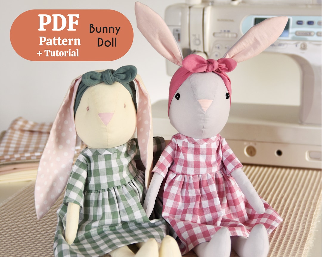 Bunny Sewing Pattern, Doll Clothes PDF, Rabbit Pattern, Stuffed Animal ...