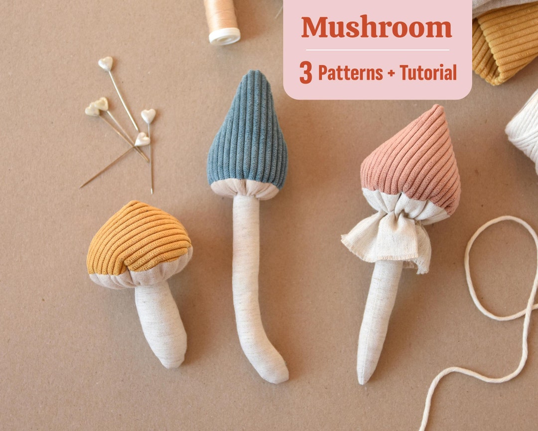 Mushroom Sewing Pattern, Mushroom Ornament, Fabric Mushroom DIY ...