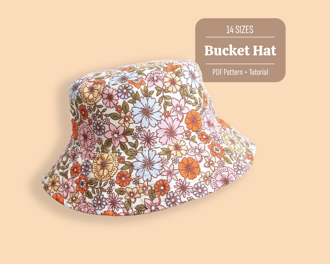 Reversible Bucket Hat Sewing Pattern: 14 Sizes, Beginner Friendly (PDF ...