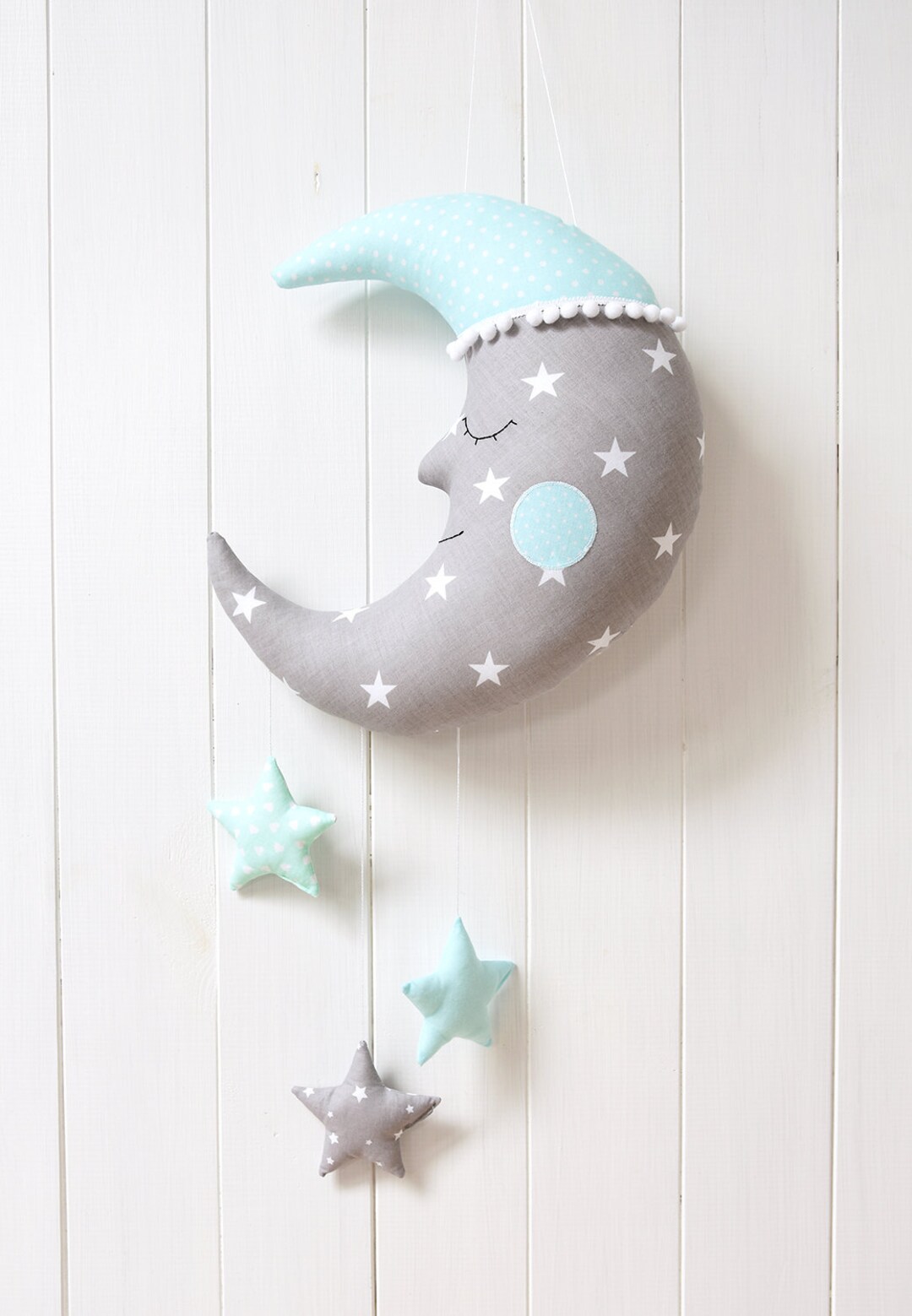 Moon Pillow Moon Cushion Crescent Moon Pillow Star Nursery - Etsy