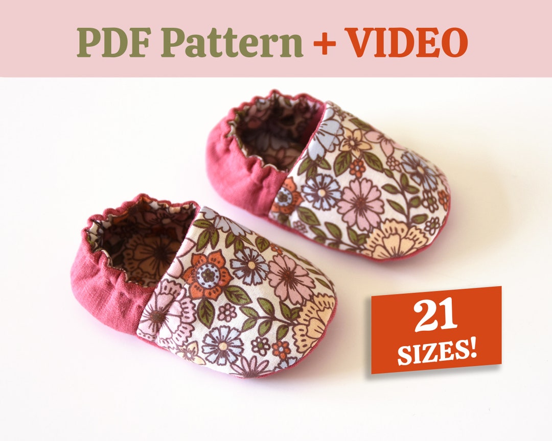 Baby and Toddler Shoes Sewing Pattern, Slippers Sewing Pattern, Newborn ...