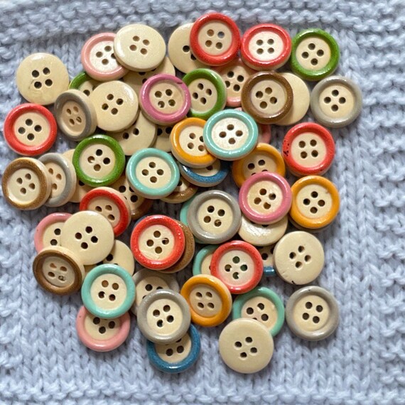 Wooden Buttons Mixed Colours 15mm 5/8 Inch Sustainable - Etsy