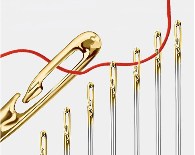 Easy Threading Sewing Needles Multi-size Side Opening Stainless Steel ...