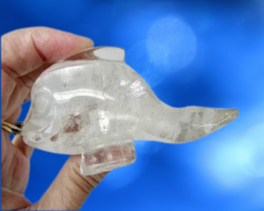 Rainbow Clear Quartz Dolphin Whale Crystal Carving for Spiritual Work ...