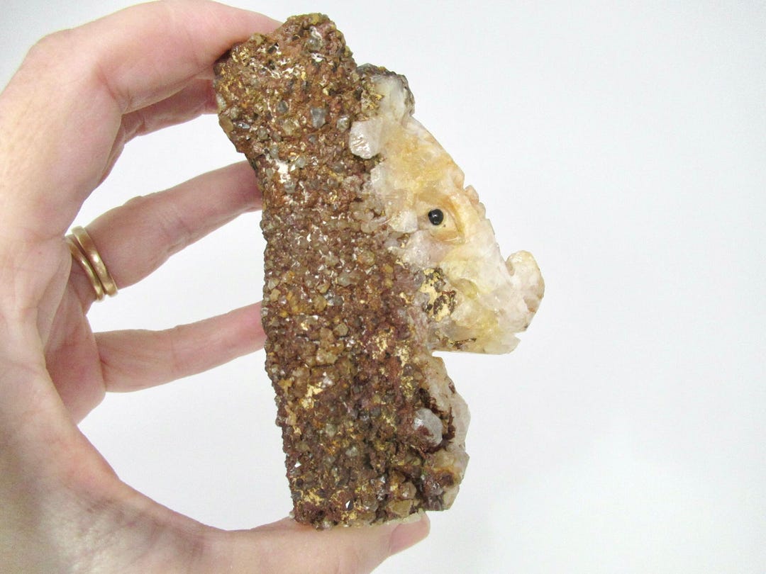 Quartz Cluster Dragon Head Sculpture: OOAK Crystal Art Decor - Etsy