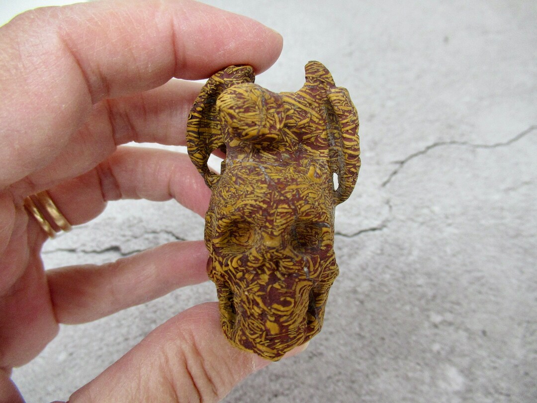 2 Miriam Calligraphy Script Stone Crystal Skull With Dragon on Head for ...