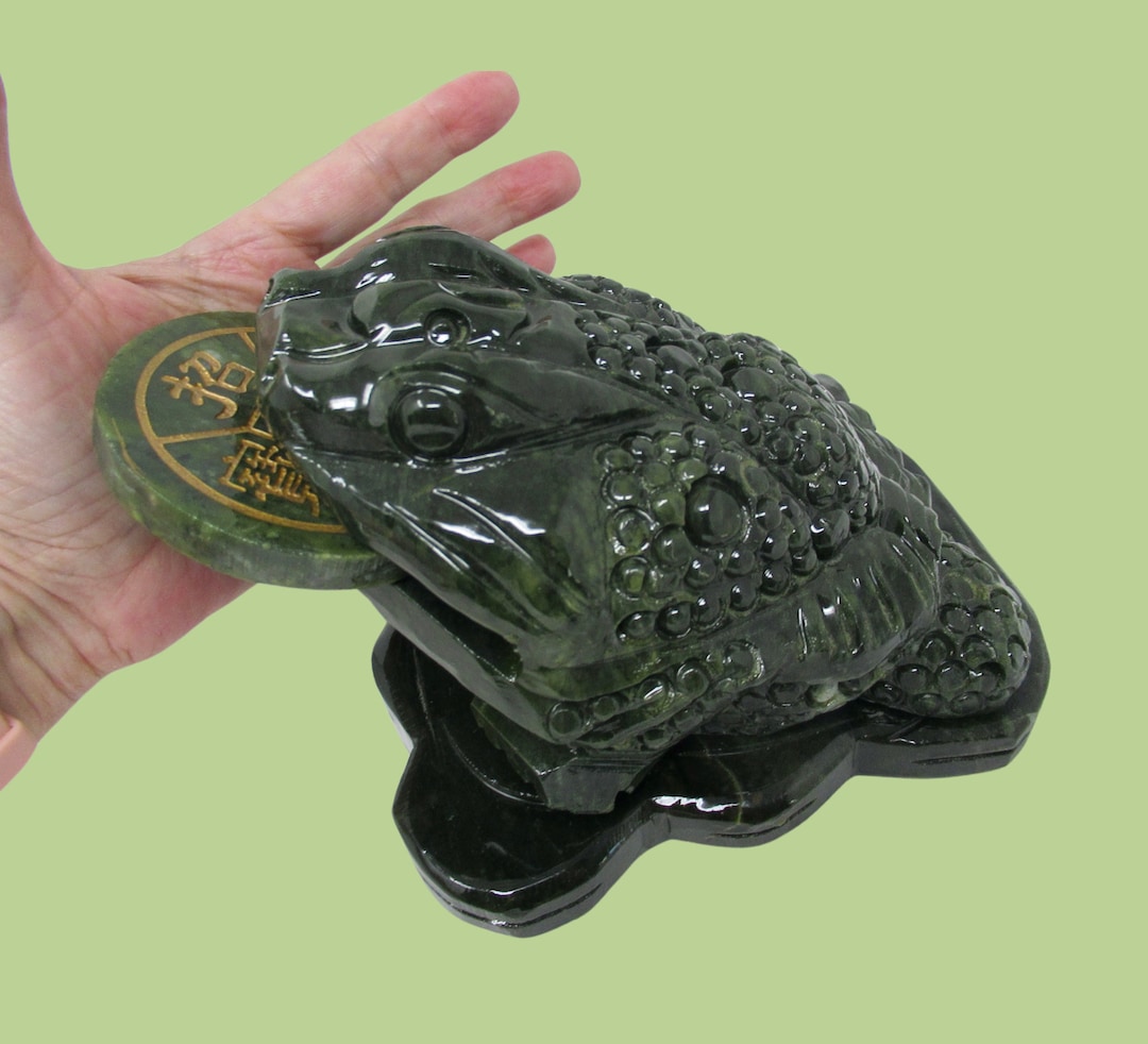 Huge Green Nephrite Jade Money Frog Crystal Stone Carving for ...
