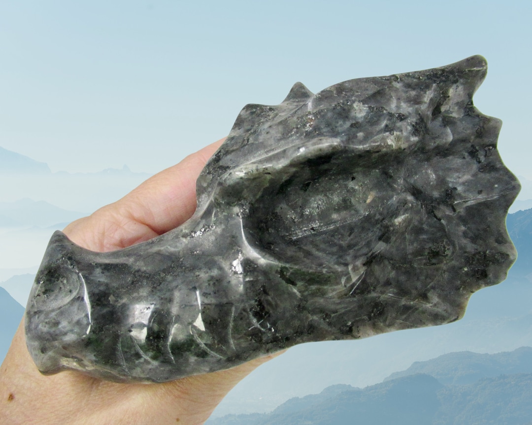 5" Larvikite Dragon Crystal Skull for Working With Earth Energies, for ...