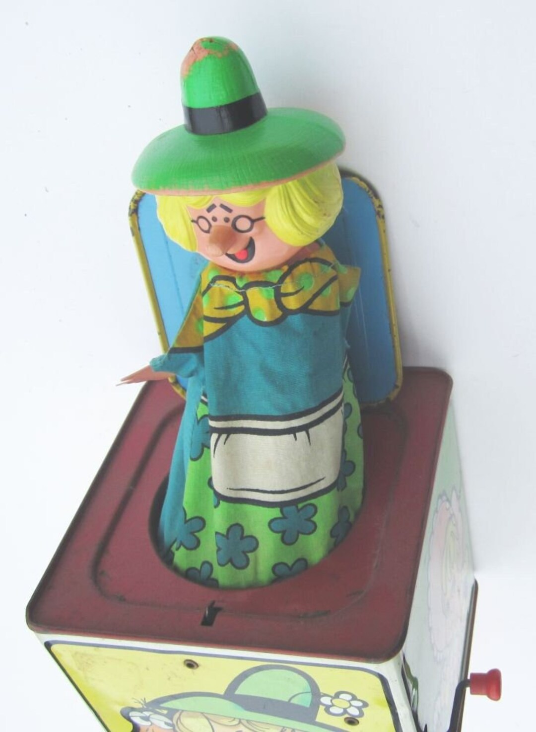 Mattel Metal/tin Jack in the Box Mother Goose Wind-up Plays Music Works ...