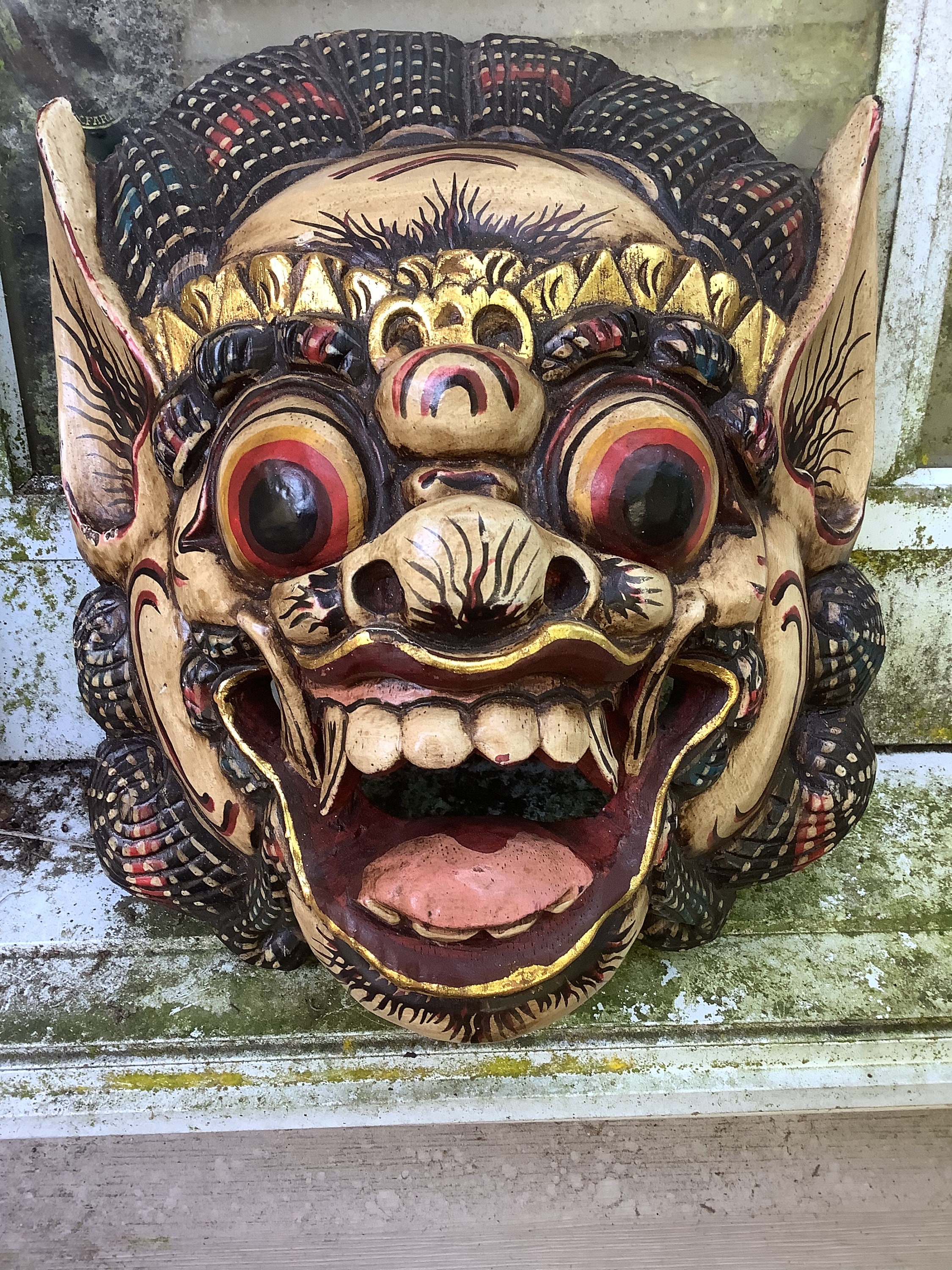 Vintage Mask. Woodenhand Painted Barong Keneth Ritual Mask. - Etsy