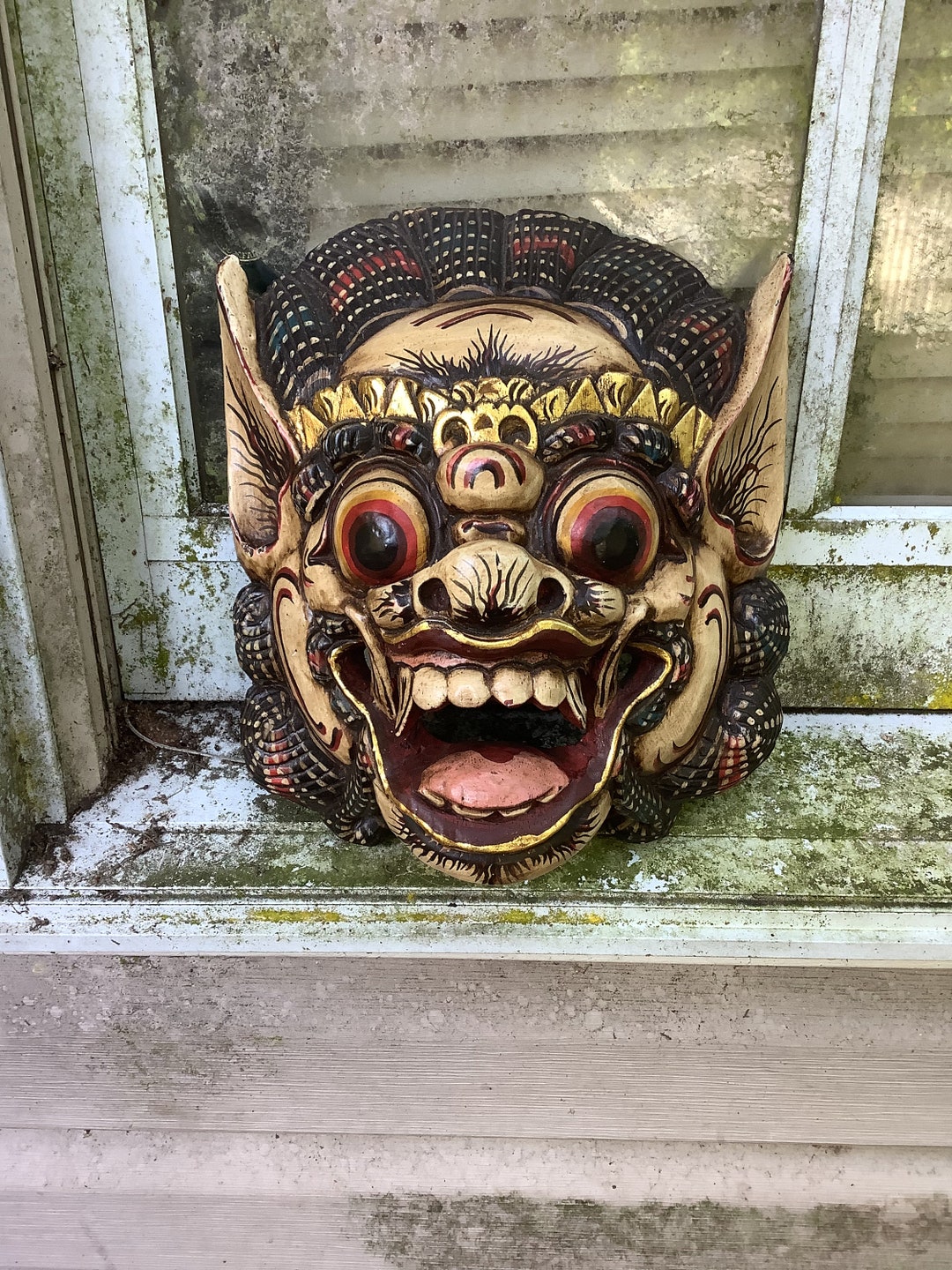 Vintage Mask. Woodenhand Painted Barong Keneth Ritual Mask. - Etsy