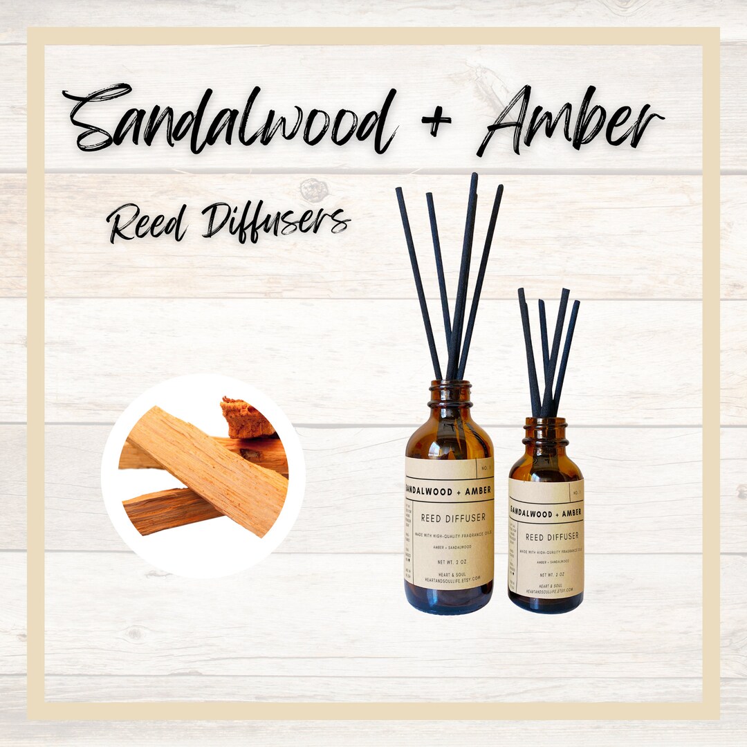 Sandalwood + Amber Reed Diffuser | Home Diffuser | Fragrance Diffuser ...