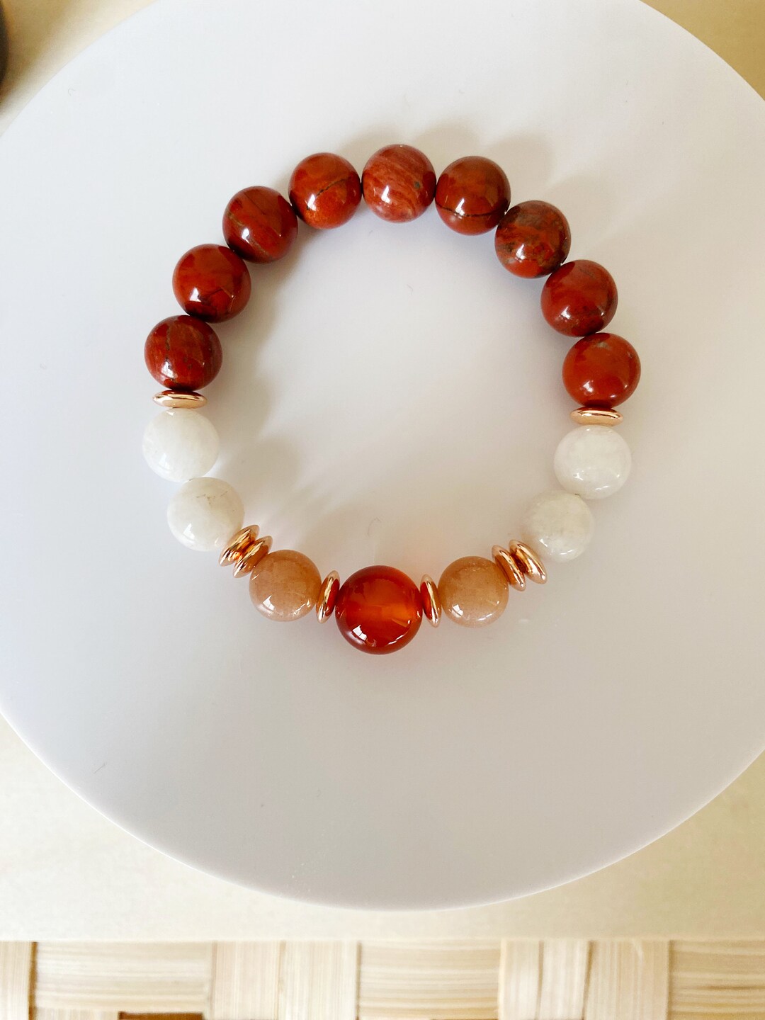 I Attract Courage & Strength - Gemstone Bracelet: Sunstone, Carnelian ...