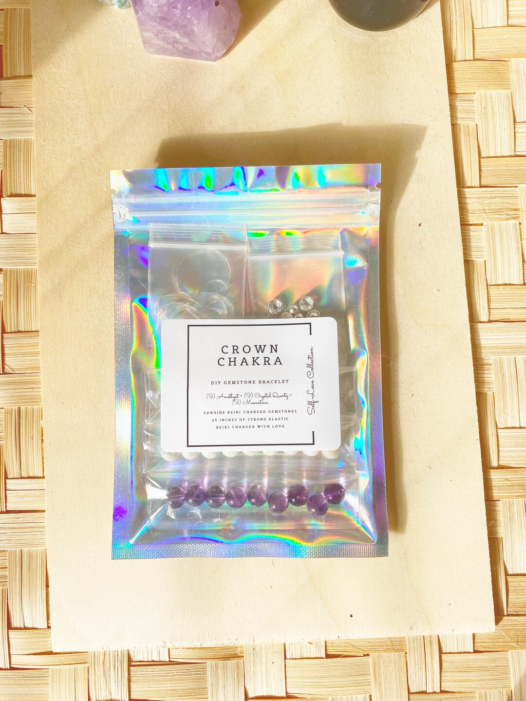 Crown Chakra DIY Bracelet Kit, DIY Stretchy Bracelet Craft Kit, Chakra ...